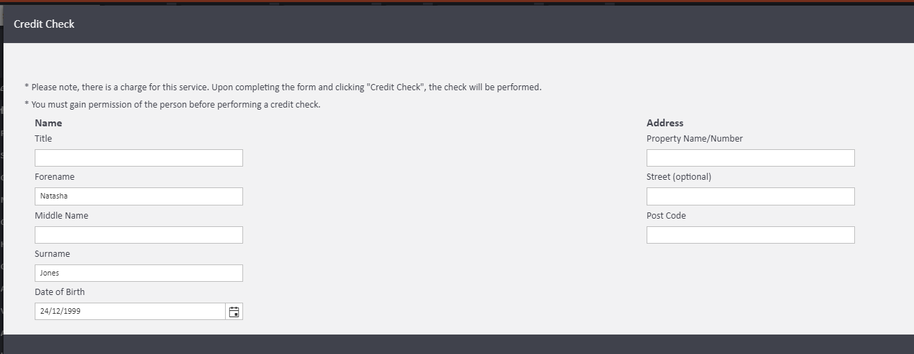 Credit Check Widget – AgentOS.com
