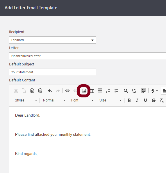 Changing or creating the invoice/statement/any document email templates ...